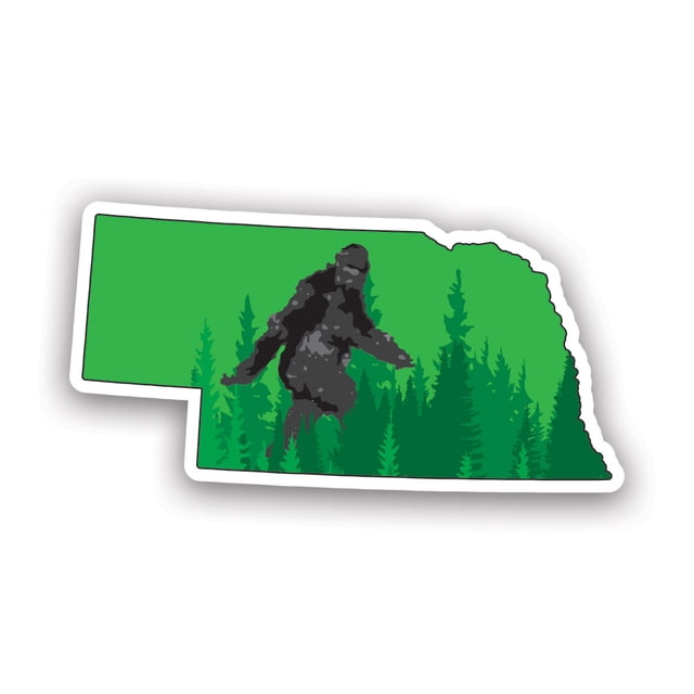 Nebraska Bigfoot Flag Sticker Decal - Self Adhesive Vinyl ...