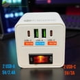 Power Cube - Compact Power Strip with 3 AC Outlets & 4 Ports with 2 C ...