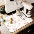 Dish Drying Mat for Kitchen Counter 16x18 Light Pink Flower Absorbent ...