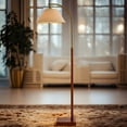 Oneach 63" MDF Metal Tall Floor Lamp with Lamp Shade, Farmhouse ...