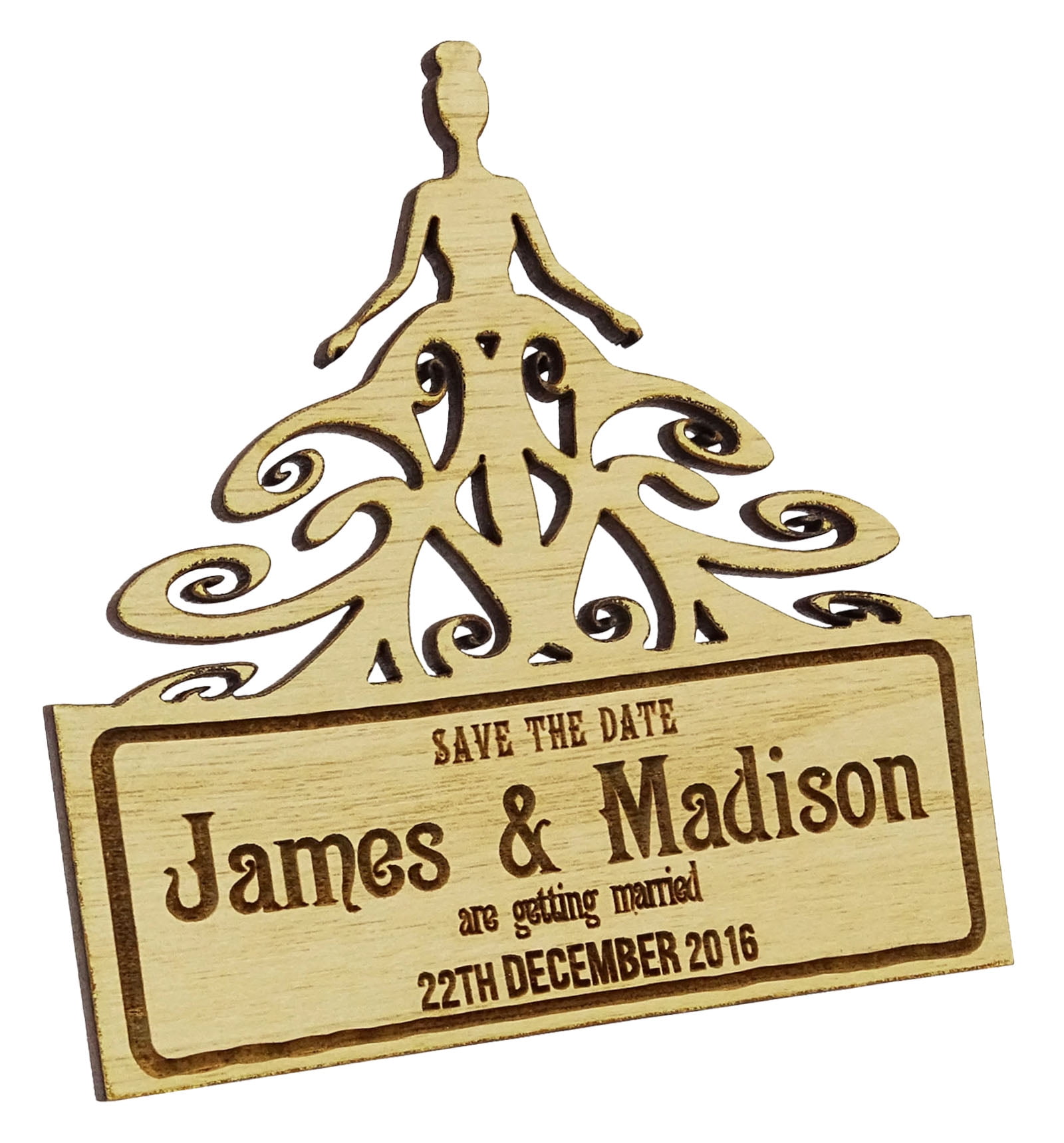 20 Custom Engraved Wooden Magnet Rustic Wedding Save the Date Wooden ...