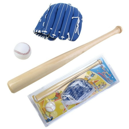 Baseball Balls Set Baseball Bat+Baseball+Baseball Gloves 24in Wood ...