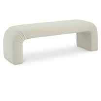 Meridian Furniture Waverly Cream Bench with Solid Wood and Luxurious ...