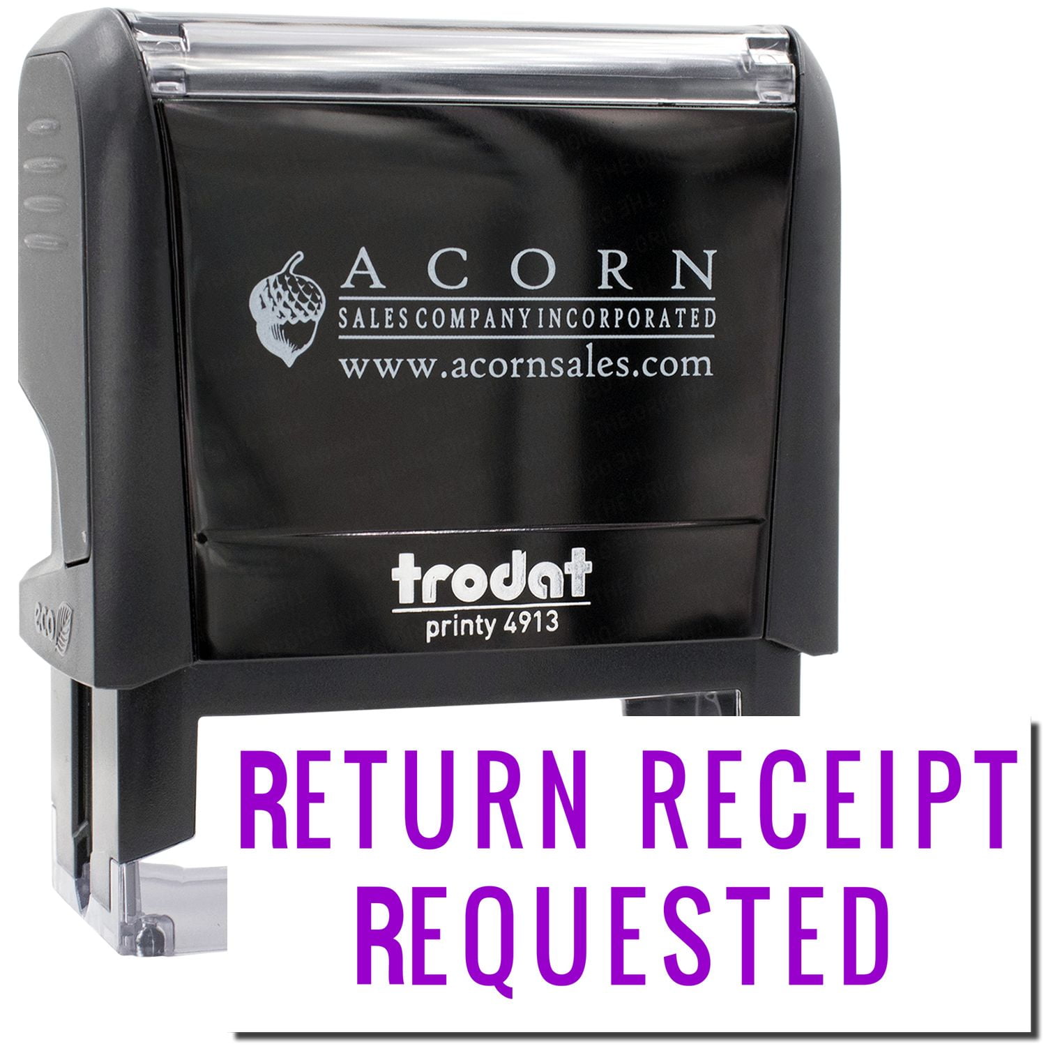 Large Self-Inking Narrow Font Return Receipt Requested Stamp, Trodat ...