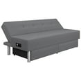 Serta Windsor Quality Microfiber Sofa Bed with Storage and Power, Gray ...