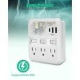 JUNXIAO-Wall Outlet Extender Surge Protector, USB Power Strips with ...