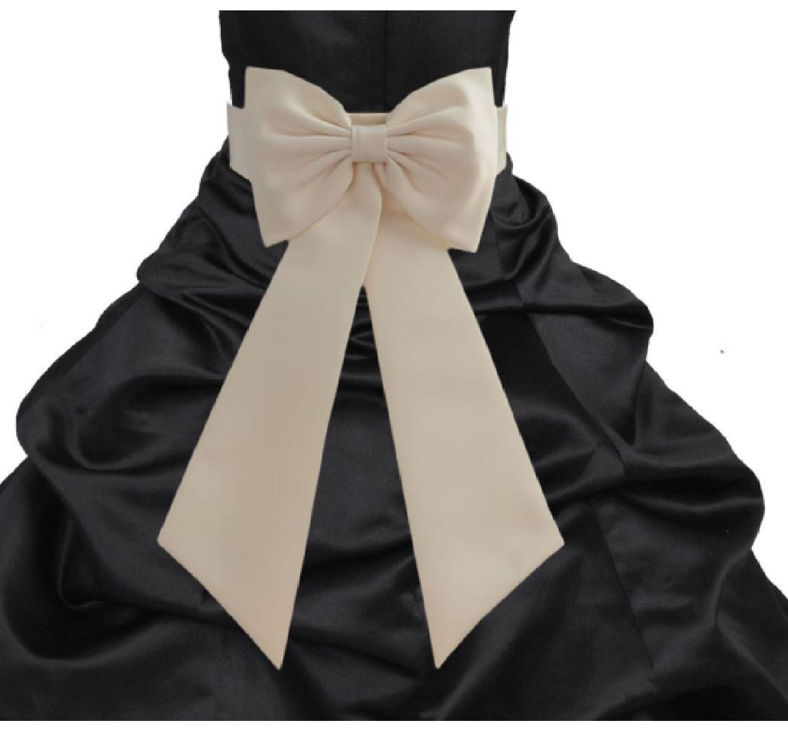 Wedding Satin Tiebow Sash Bow Tie Sash with Velcro Closure 2 pcs Set ...