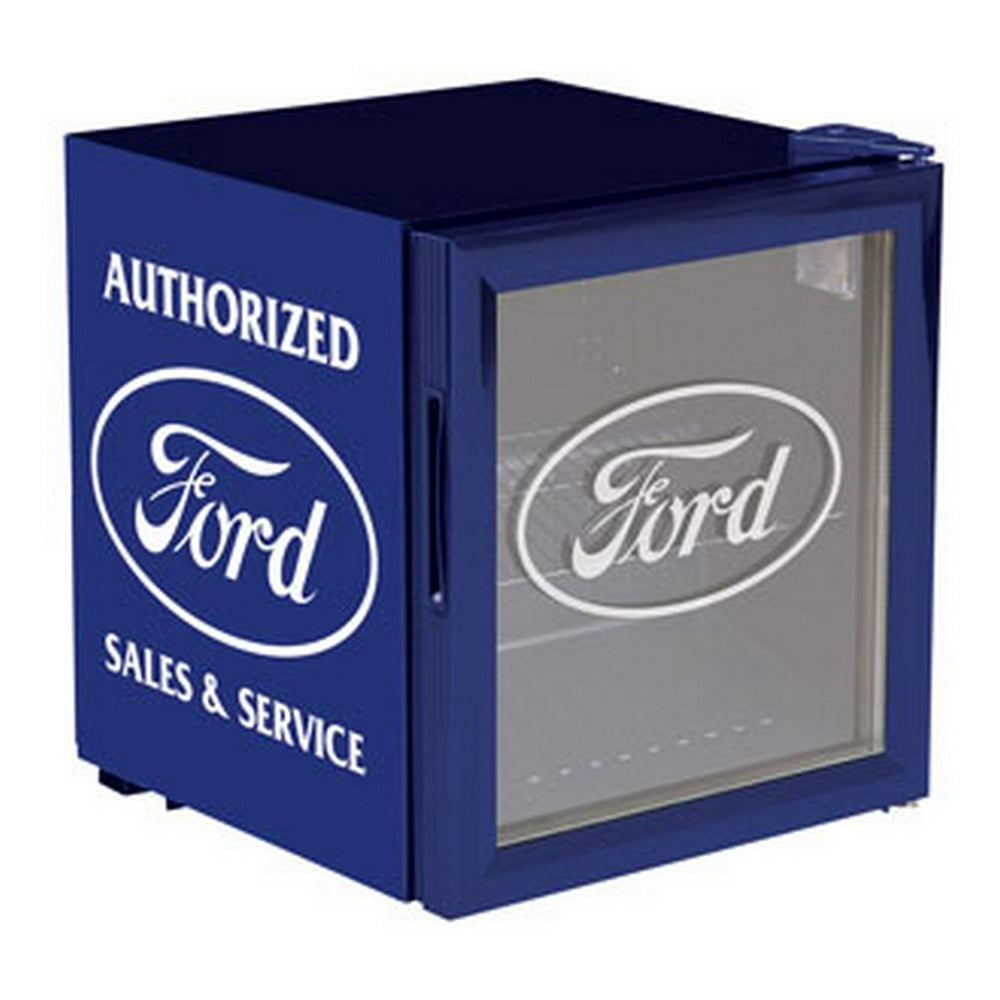 Ford Beverage Chiller Mini Fridge - Blue & White Ford Logo FRD-47006 ...