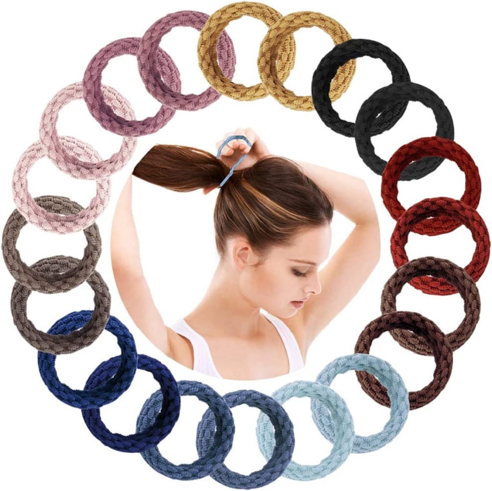 120 Pcs Hair Ties Seamless Cotton Hair Bands Elastic Ponytail Holders ...