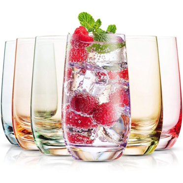 Water and Juice Drinking Glasses Set of 6, Kitchen Glassware Set, 7 oz ...