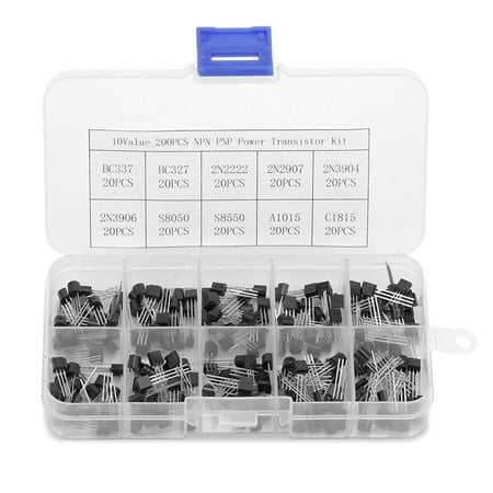 Transistor Kit 10 Value 200Pcs Npn Pnp Power Transistor Assortment Kit, Transistor Box Pack For ...