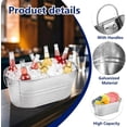 2 Pack 3.3 Gallon Galvanized Tub Ice Bucket Metal Champagne Drink ...
