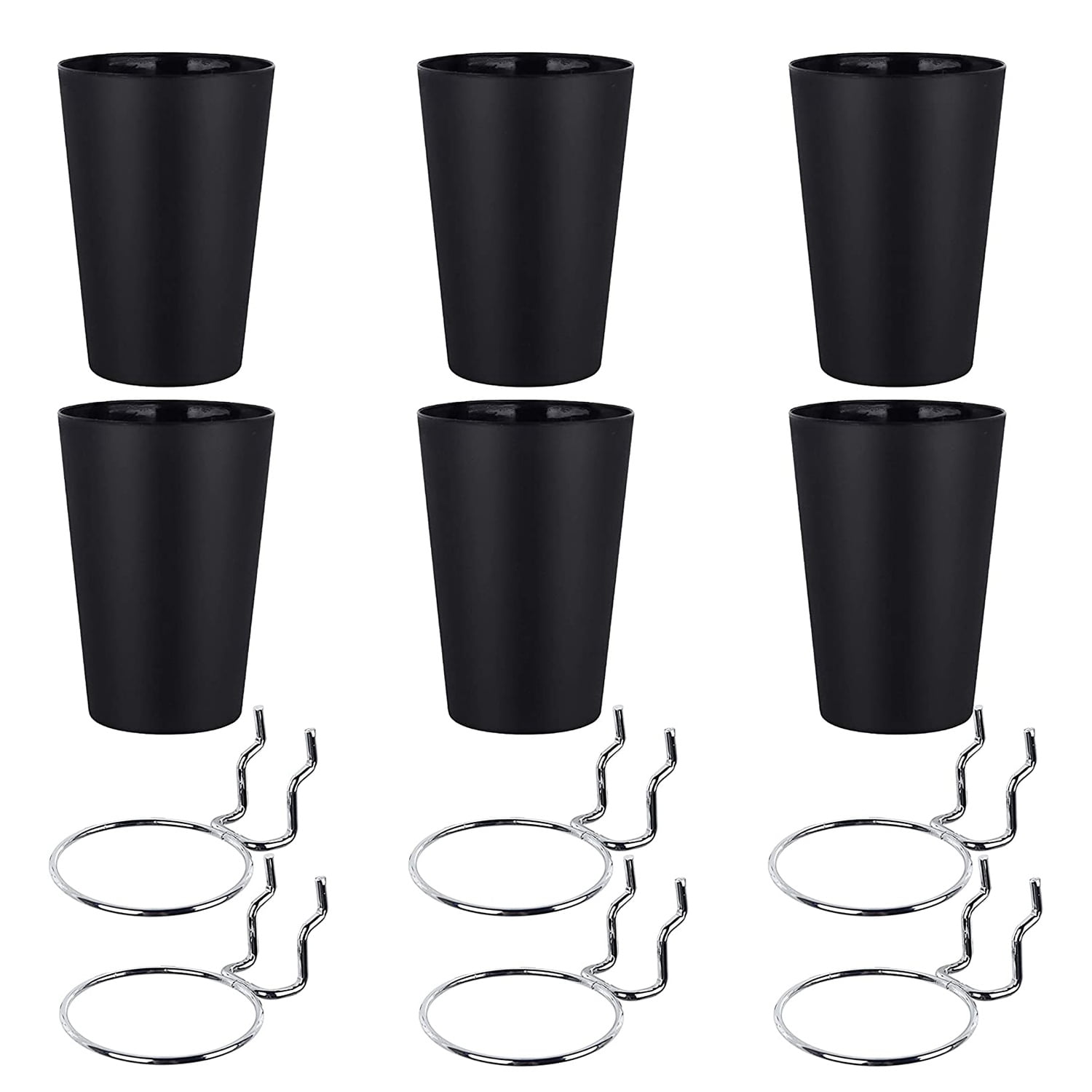 6 Sets Pegboard Hooks with Pegboard Cups Ring Style Pegboard Bins with ...