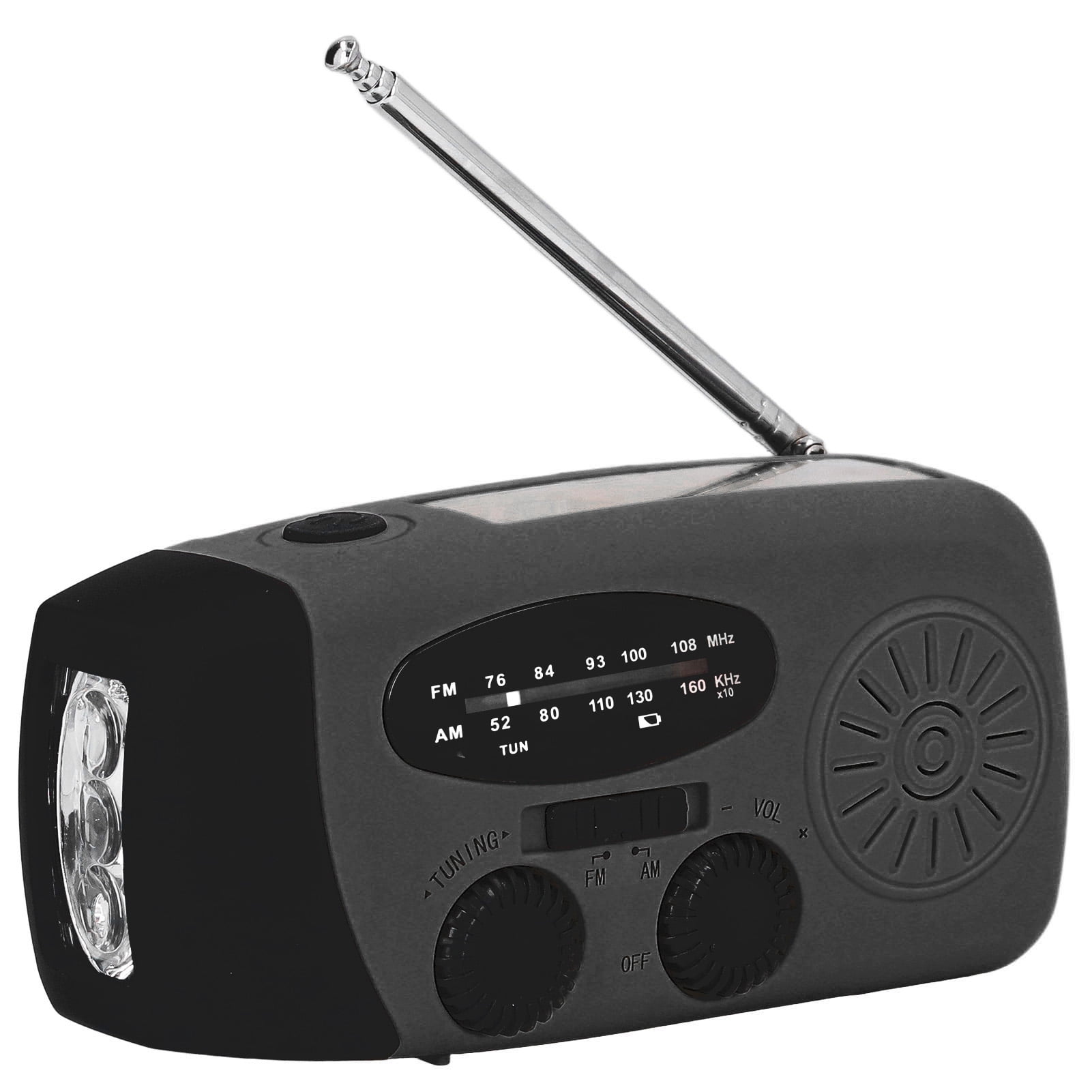 Radio solar, radio solar con manivela, radio con linterna LED, radio ...