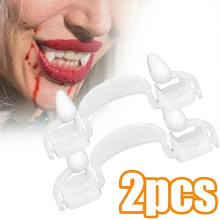 Aofa 2Packs Retractable Vampire Fangs, Retractable Realistic Zombie ...