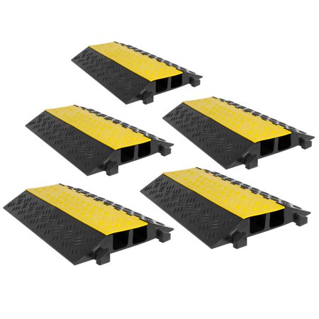 5-Pack Bundle of 2-Channel Heavy Duty Modular Cable Protector Ramps ...