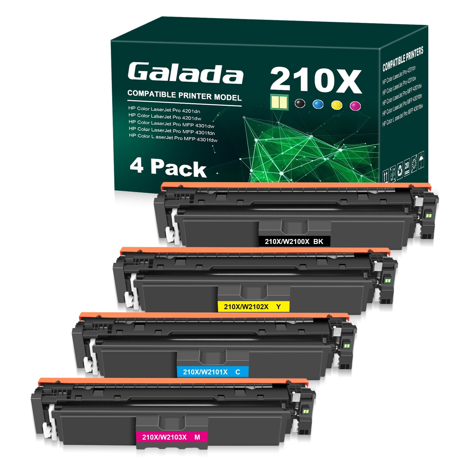 210X 210A Toner Cartridges 4 Pack Replacement for HP 210X 210A W2100X ...
