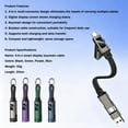 Borikise 4-in-1 Smart Digital Display Keychain Charging Cable, Fast USB ...
