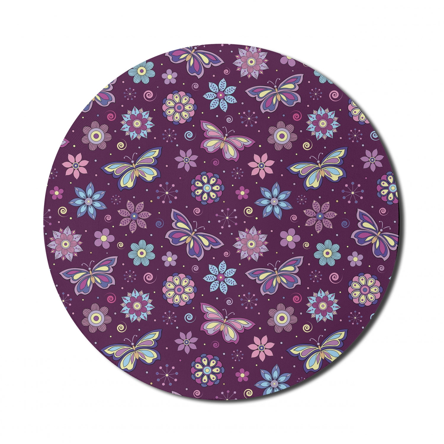 Butterfly Mouse Pad for Computers, Vortex Shapes Polka Dots Background ...