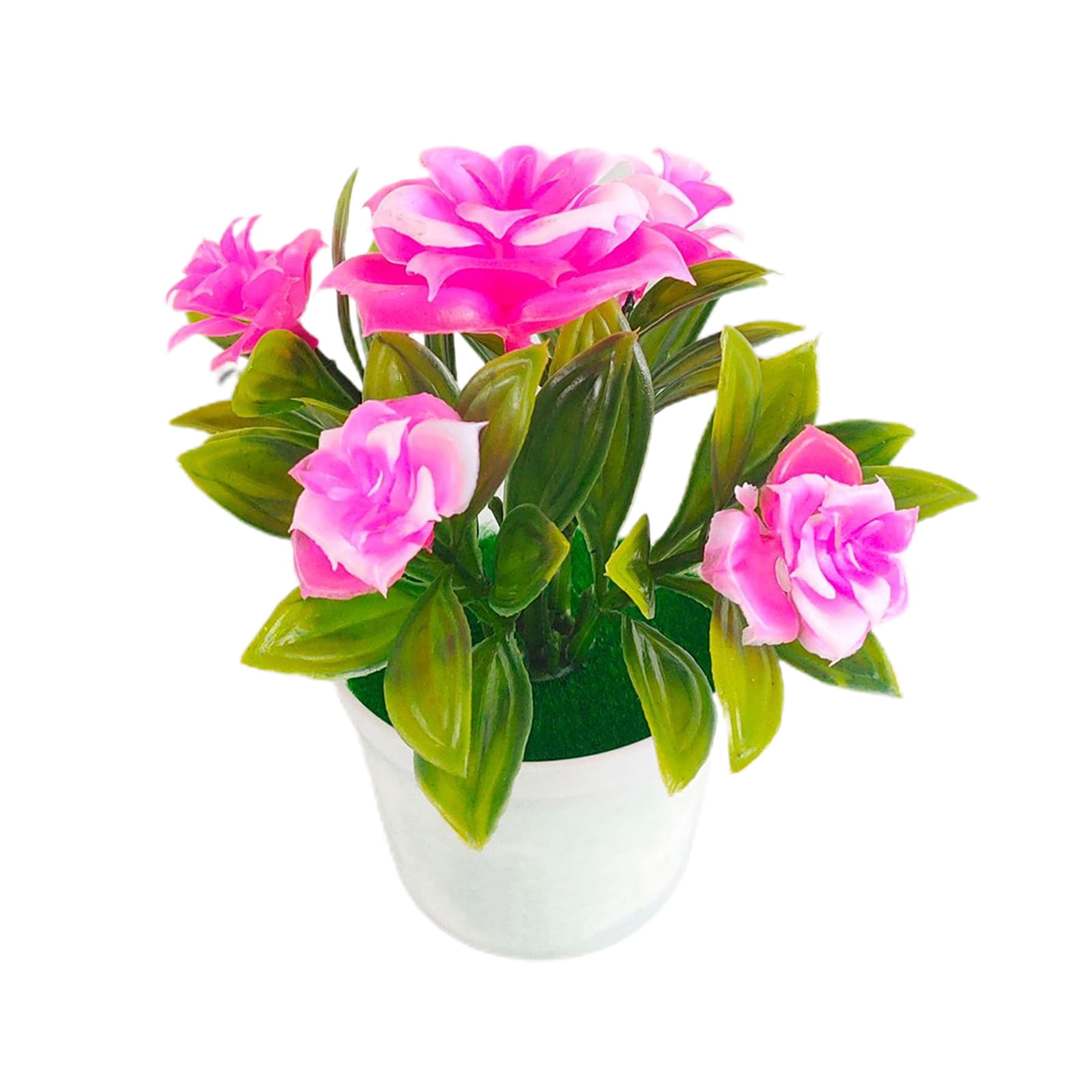 Fake Flowers Potted, Mini Artificial Flower in Pot, Faux Plants for ...