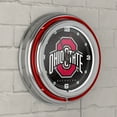 Ohio State University Logo Black Retro Neon Analog Wall Clock with Pull ...