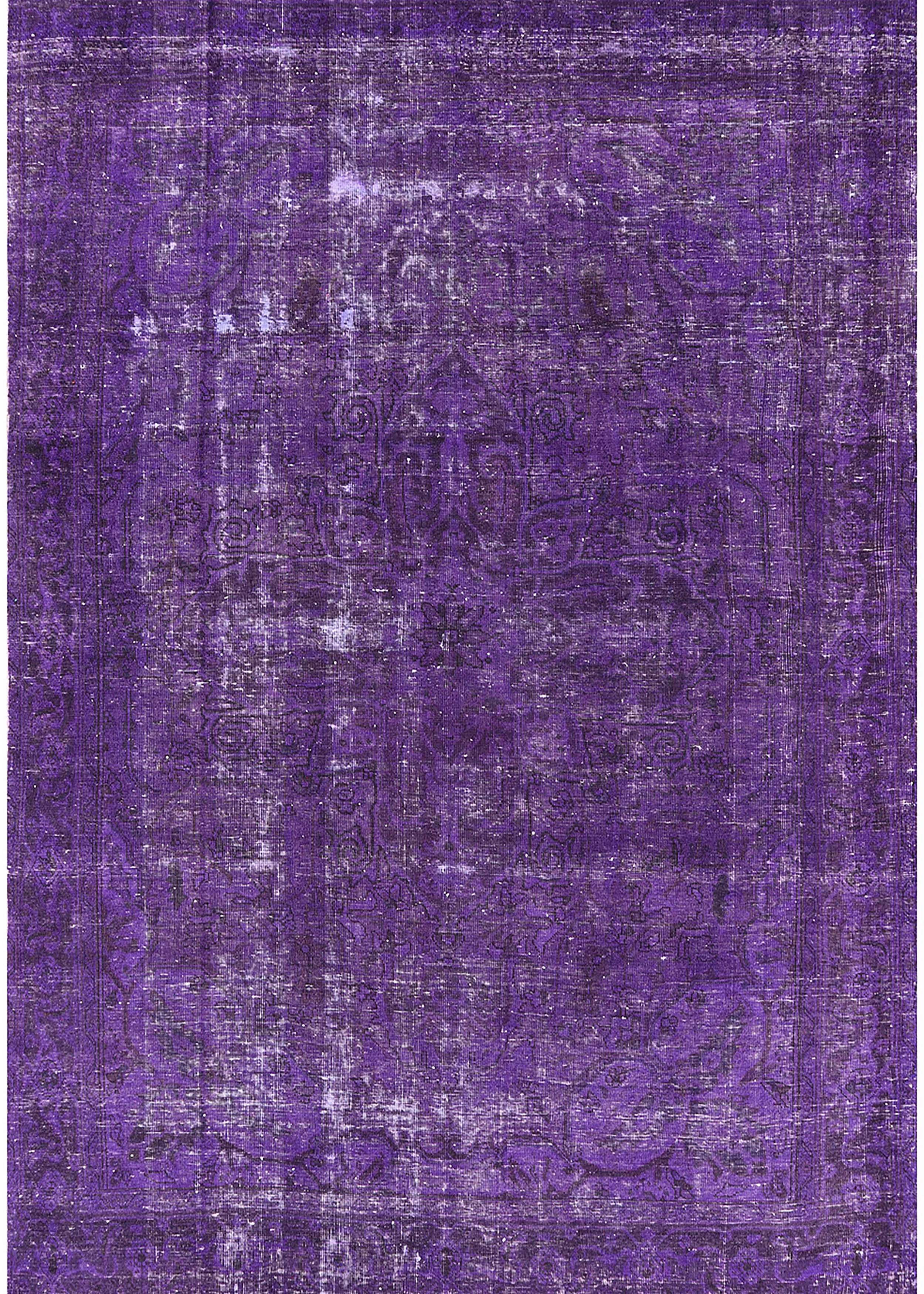 Ahgly Company Indoor Rectangle Mid-Century Modern Purple Persian Area ...