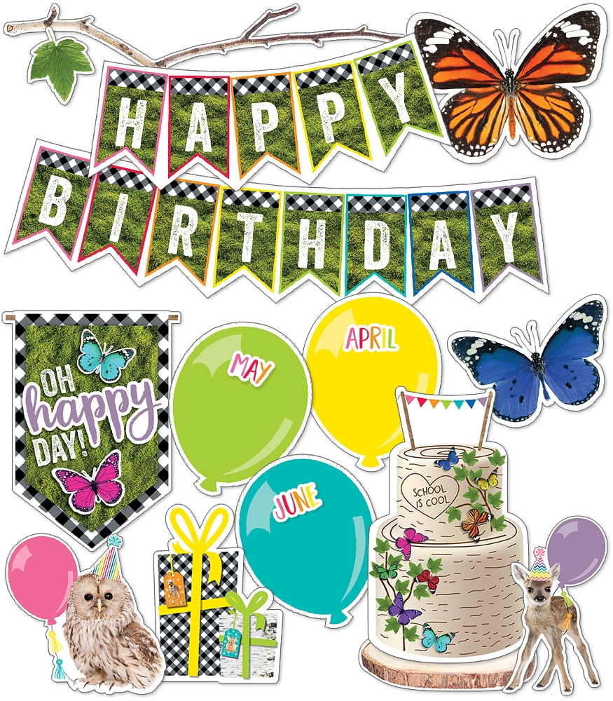 Schoolgirl Style Woodland Whimsy Birthday Mini Bulletin Board Set (37 ...