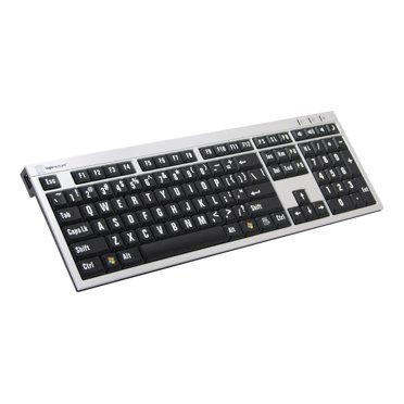 LogicKeyboard XL Print Advance - Keyboard - USB - US - white on black ...