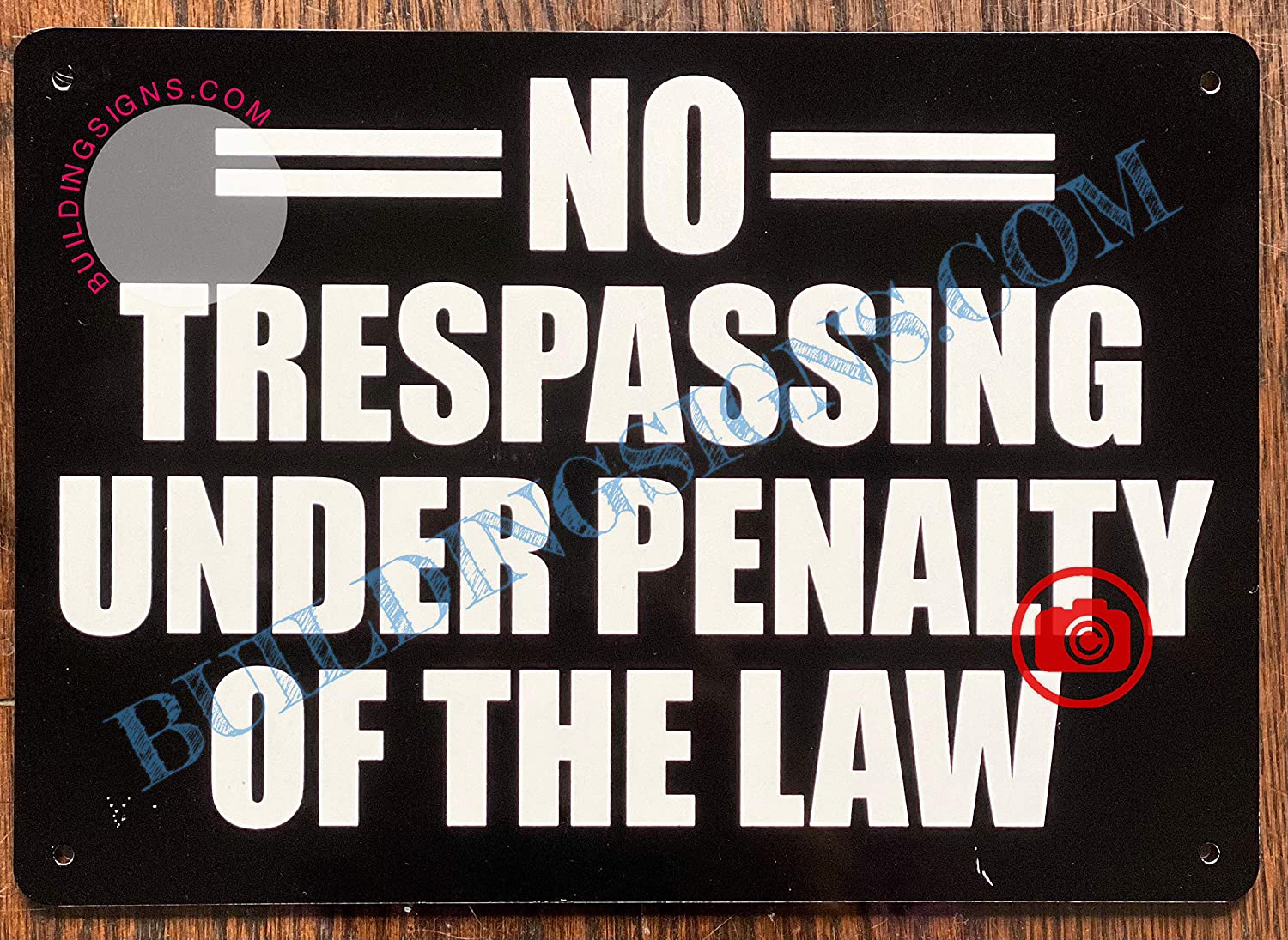 NO TRESPASSING Under Penalty of The Law Sign (Black Background,Aluminum ...