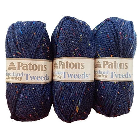 Patons Shetland Chunky Tweed Yarn Wool Blend 3 Pack (Blue) | Walmart Canada