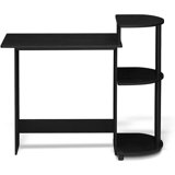 Furinno Compact Computer Desk with Shelves, Americano/Black, 11181AM/BK ...