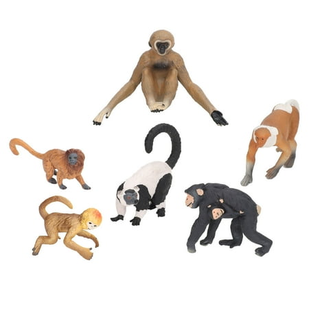 Monkey Models Playset, Animals Monkey Toy Set 6Pcs Plastic Easy To ...