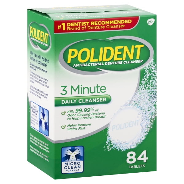 Polident Tablets 84 Size 84s Polident 5 Minute Denture Cleanser ...