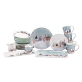 Bico Ceramic Dinnerware, 11 inch Nordic Village Dinner Plates, Set of 4 ...