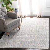 SAFAVIEH Micro-Loop Braylon Traditional Floral Wool Area Rug, Blue ...