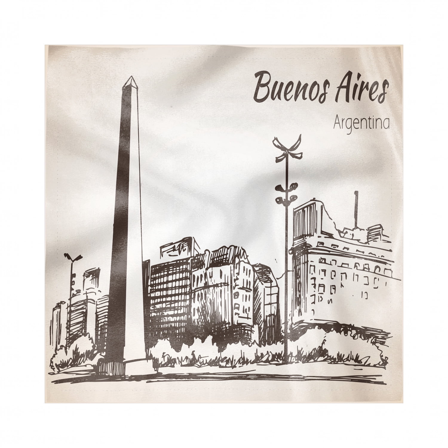 Obelisk Decorative Napkins Set of 4, Buenos Aires Argentina Lettering ...