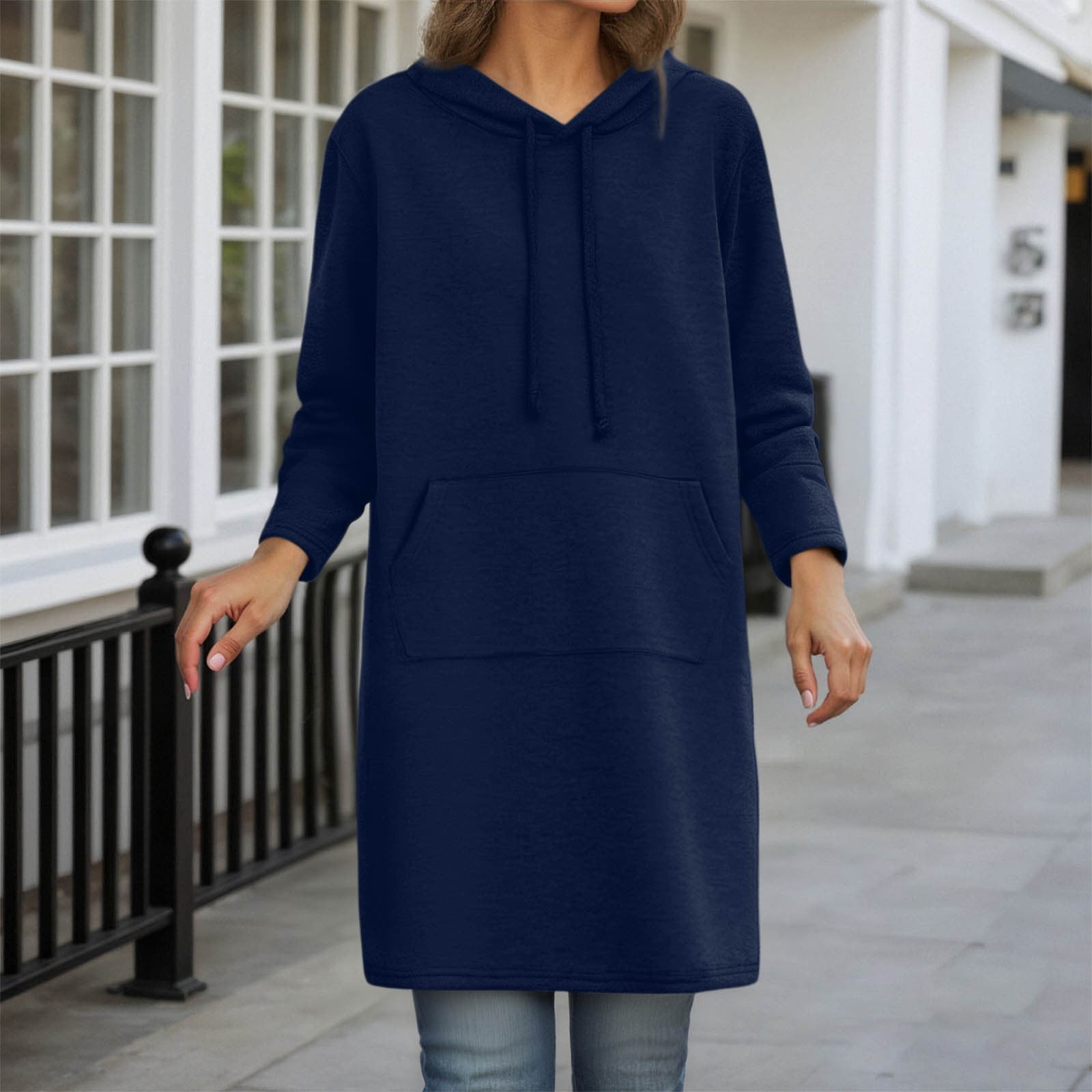 Click here for Tinz Plus Size Womens Longline Hooded Sweatshirt C... prices