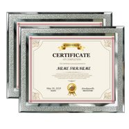 Lawrence Frames Black & Silver 11x14 Matted to 8.5x11 Document/Diploma/Certificate Picture Frame ...