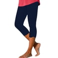 Capris Leggings for Women - Solid Color High-Waisted Slim Cropped ...