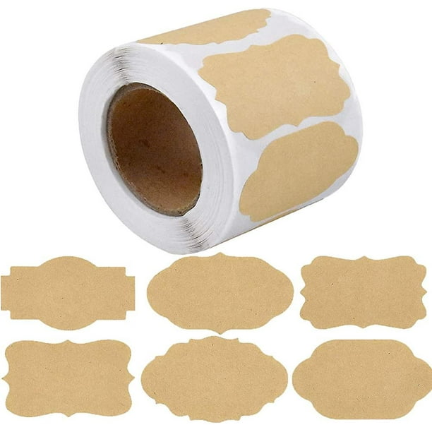 Kraft Label Stickers, 500pcs Heilwiy Baking Label Stickers, Self ...
