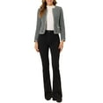 Allegra K Women's Elegant Retro Plaid Tweed Short Blazer with Shiny ...