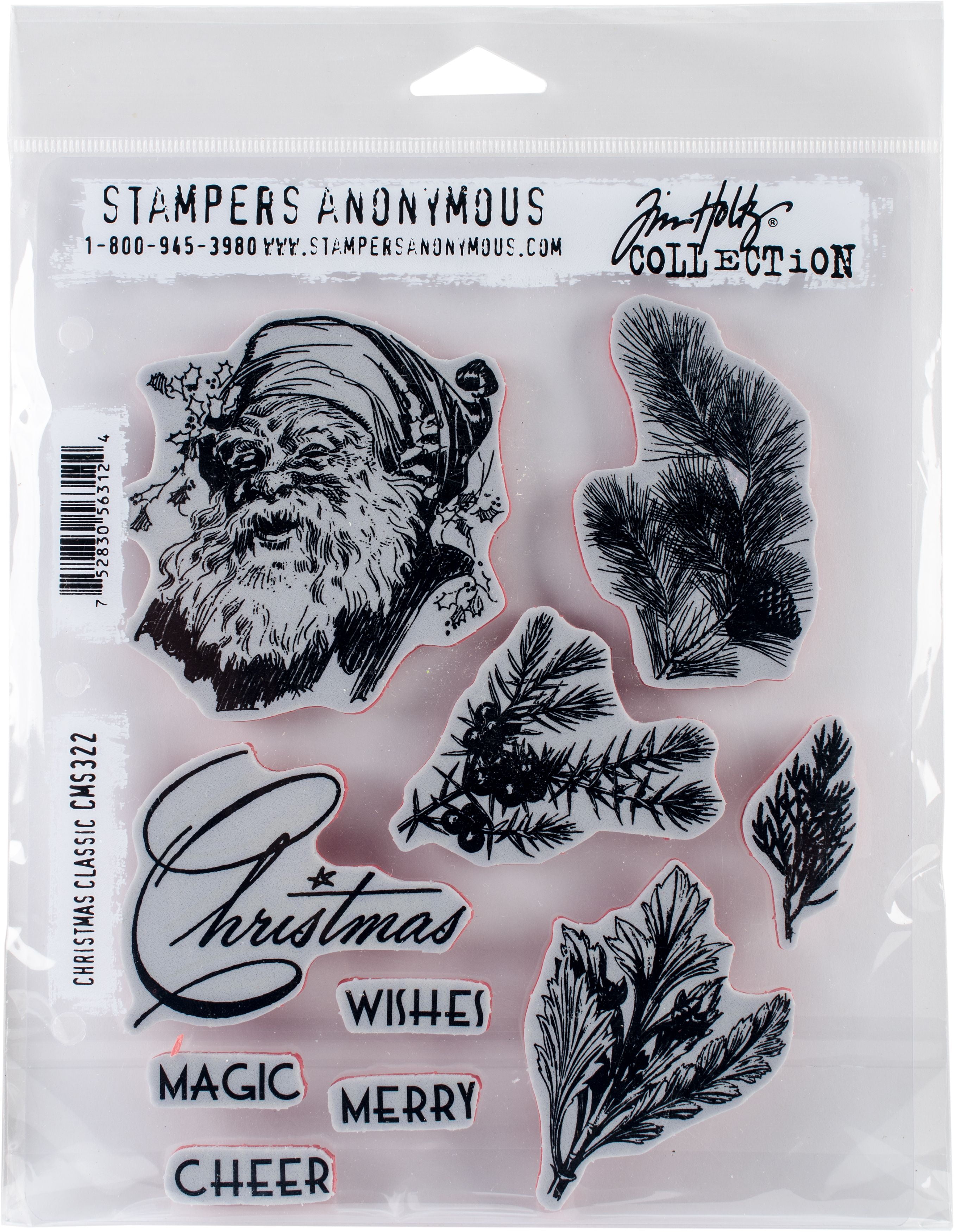 Tim Holtz Cling Stamps 7"X8.5" Christmas Classic - Walmart.com