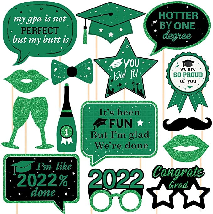 Buy Graduation Photo Props Green, Congrats Grad Photo Booths for Class ...