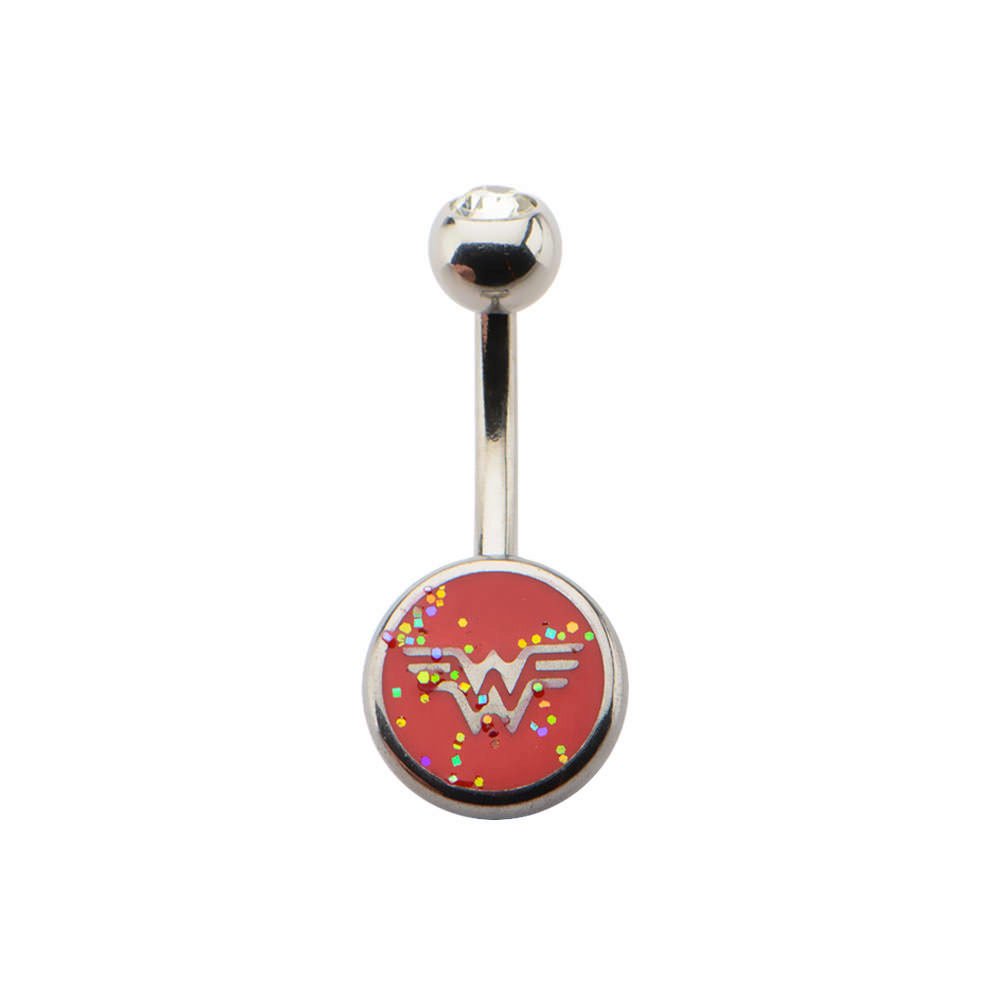 Inox - DC Comics Wonder Woman Glitter Logo Belly Button Ring - Walmart ...
