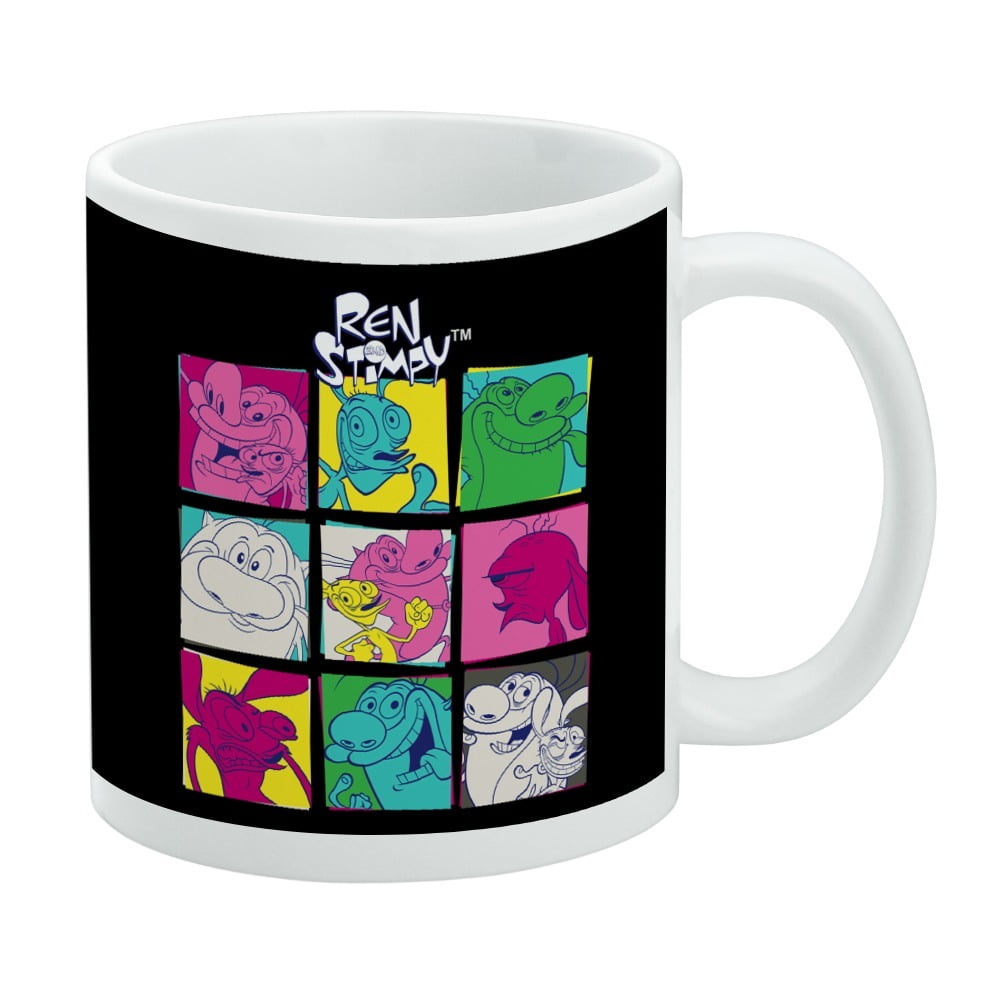 Ren and Stimpy Warhol Grid Front Ceramic Coffee Mug, Novelty Gift Mugs ...