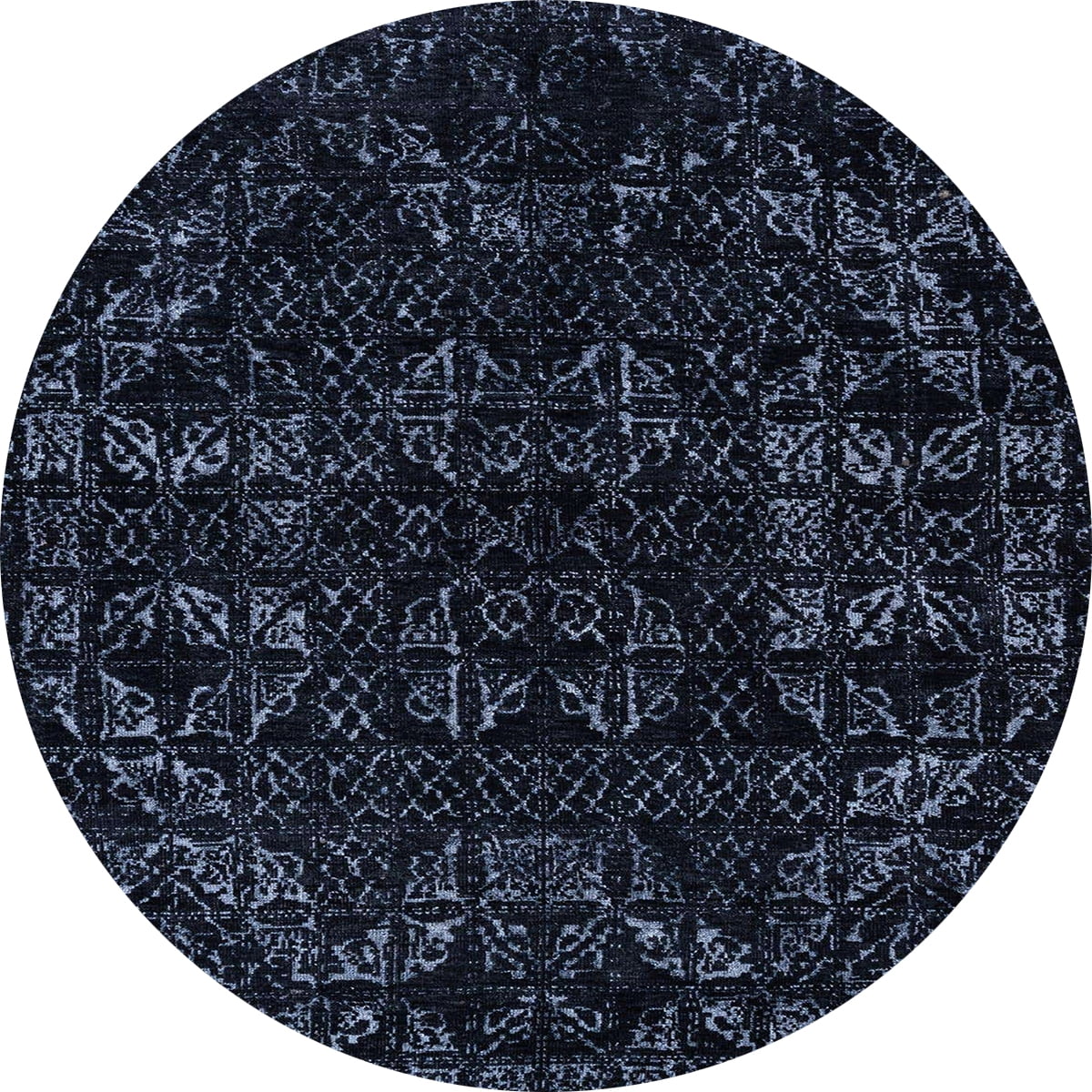 Ahgly Company Indoor Round Abstract Black Abstract Area Rugs, 8' Round ...