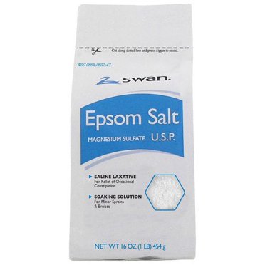 Swan 100% Natural Mineral Epsom Salt 16oz - Magnesium Sulfate for Minor ...