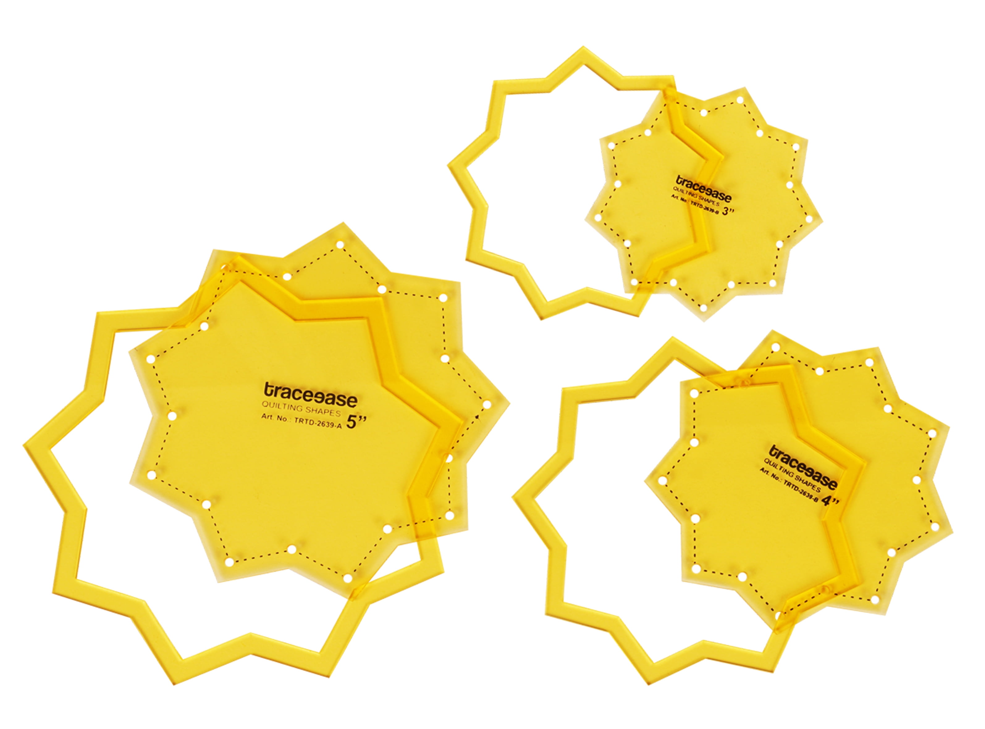 Traceease 9,point Star Quilting Template Stencils Set Of 3- 3"/4"/5 ...