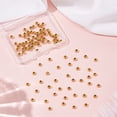 100Pcs Ion Plating(IP) 304 Stainless Steel Beads Round Real 18K Gold ...