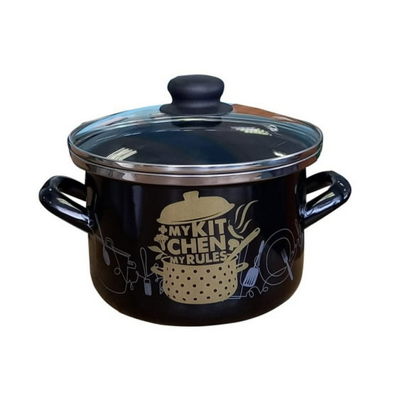 Stylish Enamel Stock Pot Cooking Pot and Glass Lid for Partyware - My ...